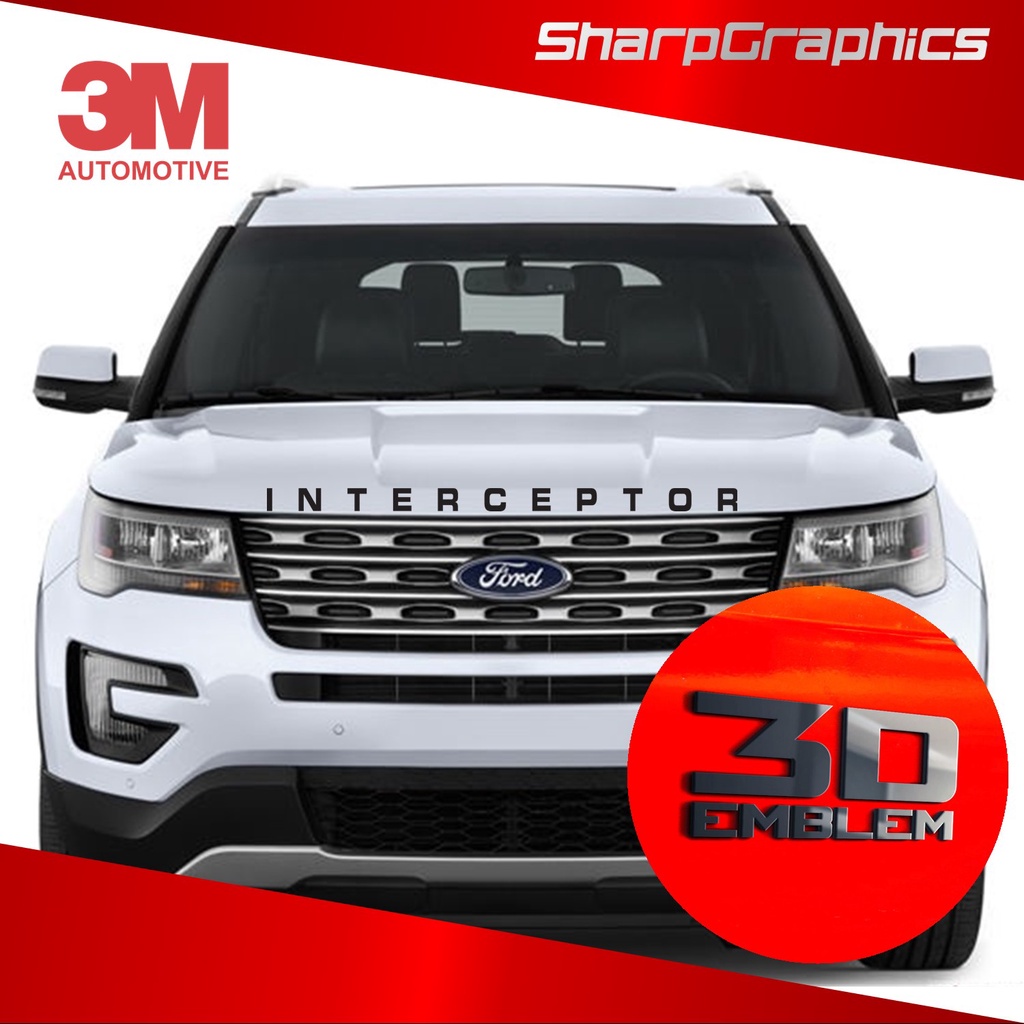 Ford Interceptor Matte Glossy 3D Hood Emblem Set | Shopee Philippines