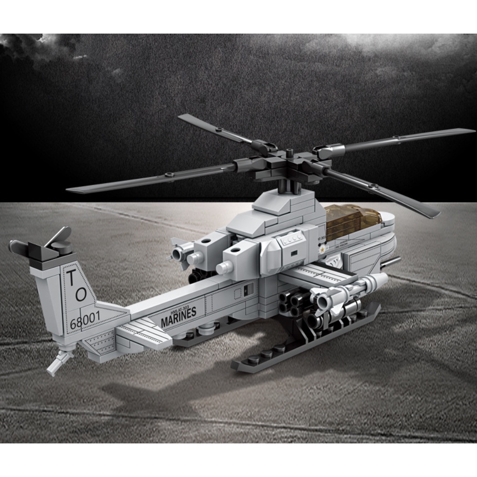 MYBRICKSTORE 215PCS WW2 AH-1Z Viper Helicopter Figure Model Develop Toy ...