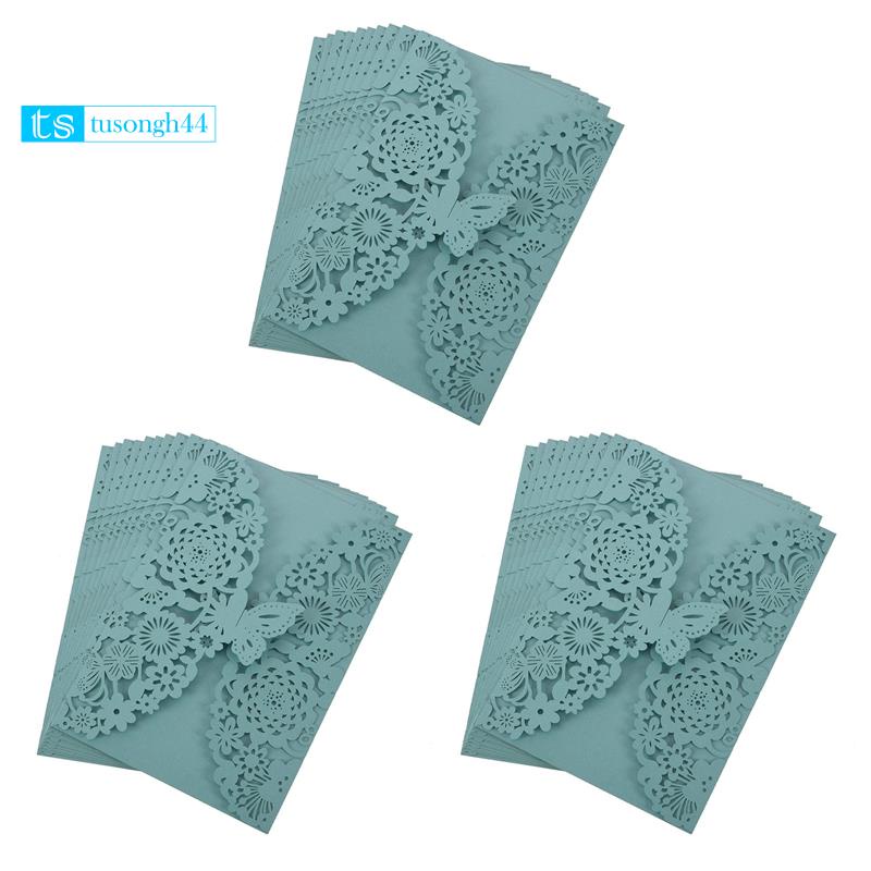 30Pcs Delicate Carved Butterflies Romantic Wedding Party Invitation ...
