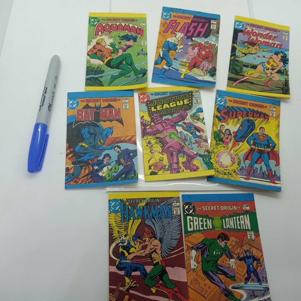 DC mini comics (secret origins Batman, Superman, Green Lantern, Flash ...