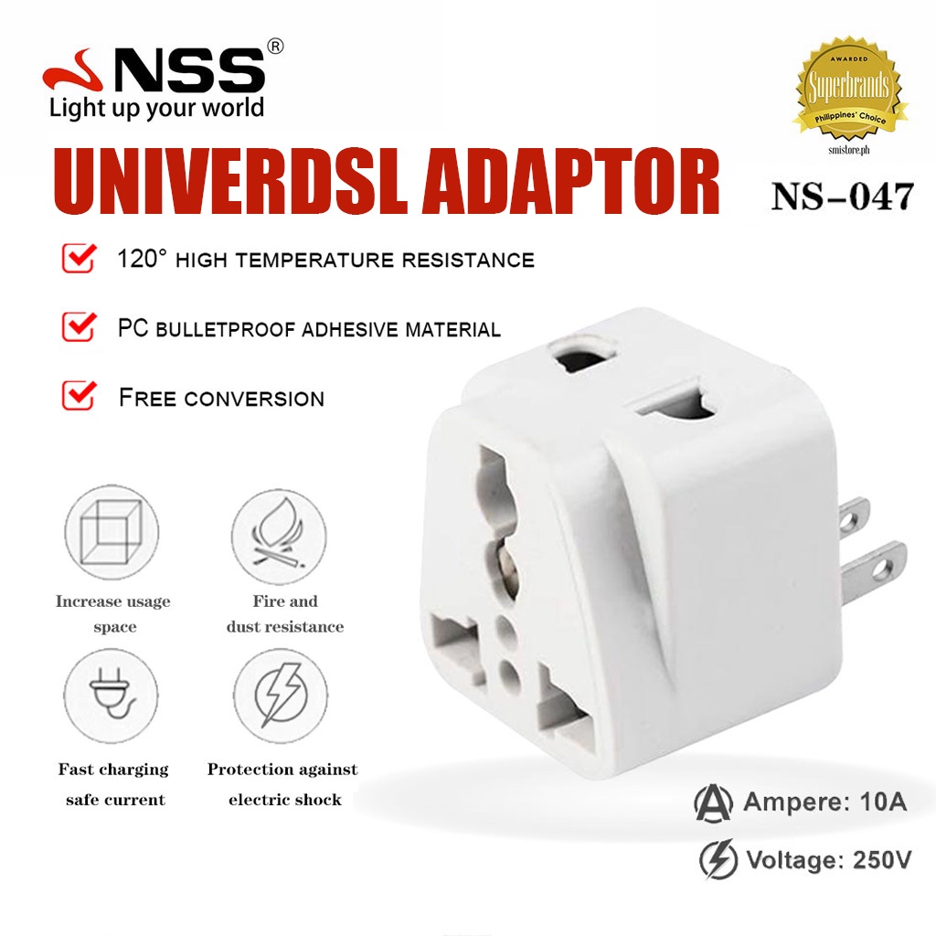 NSS UNIVERSAL ADAPTER WITH ROUND PIN POWER ADAPTER Plug Electrical ...