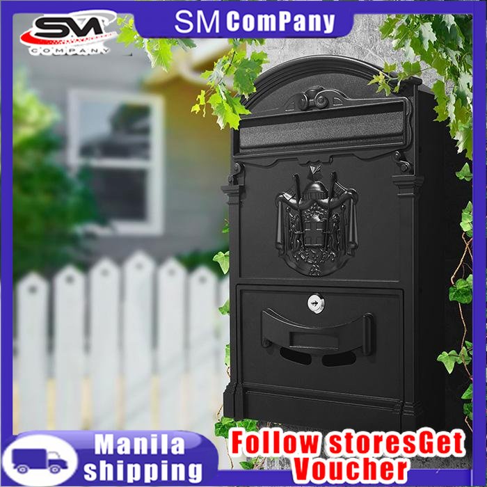 Letter Mailbox Post Box with Waterproof and Lockable Box with European ...
