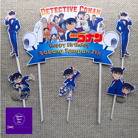 Detective Conan Sinichi Kudo birthday cake Topper custom name + size ...