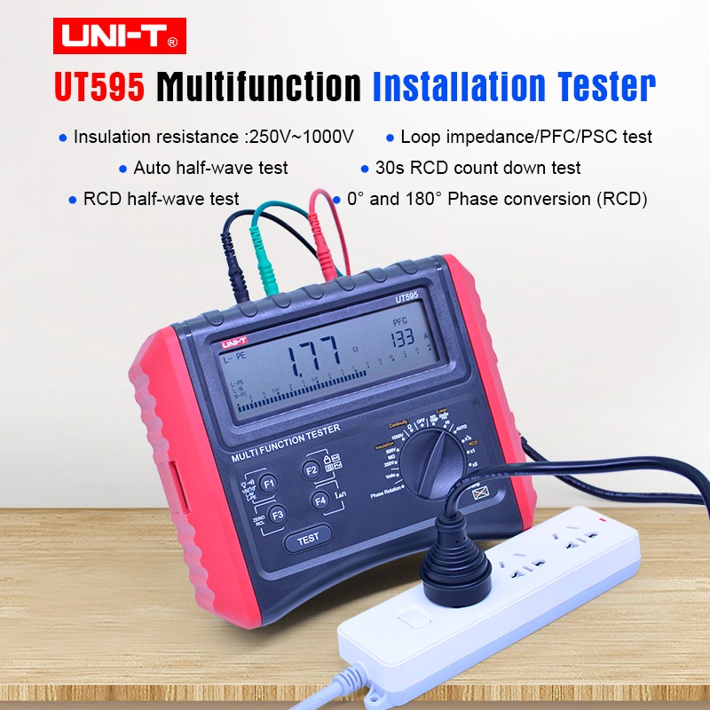 UT595 Earth Ground Line Loop Impedance Tester Insulation Resistance ...