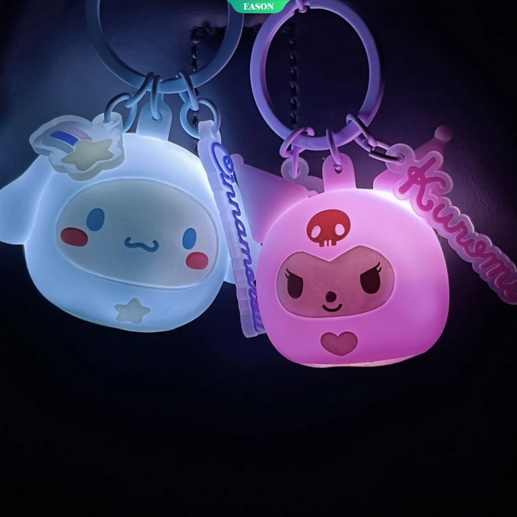 Keychain Sanrio Cute Cinnamoroll Kuromi Luminous Small Pendant Bag Cartoon Pendant Doll Girl ...
