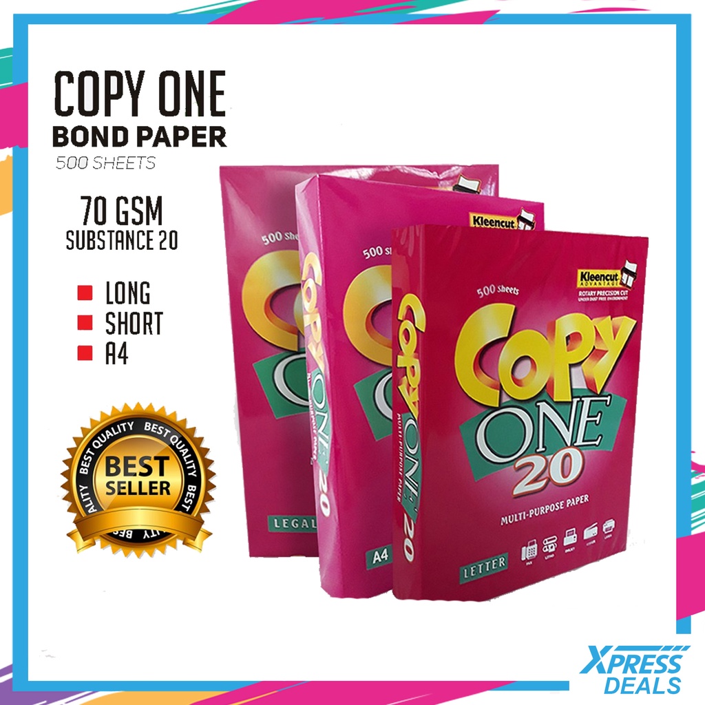 [1 REAM] COPY ONE 70 GSM Bond Paper /White Paper/Inkjet Paper for ...