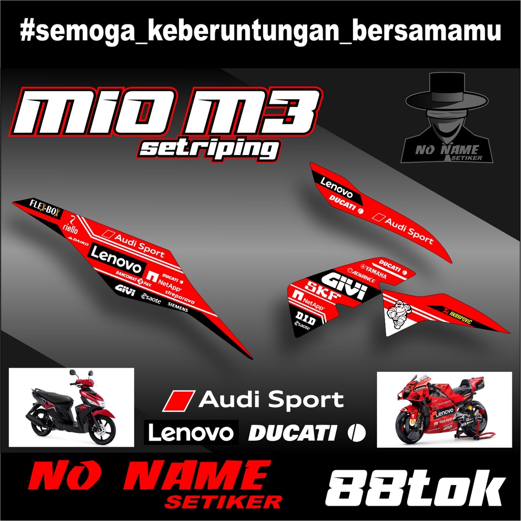 Mio m3 Striping Sticker VARIATION DUCATI GP(88TOK) - decal Striping ...