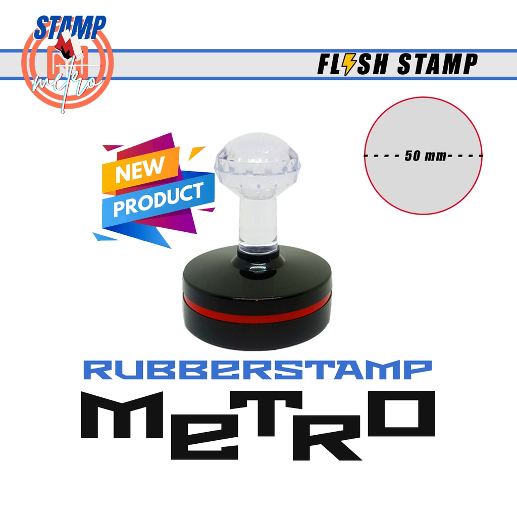 50mm Round Self Inking Pre Inked Flash stamp [2inches diameter] For ...