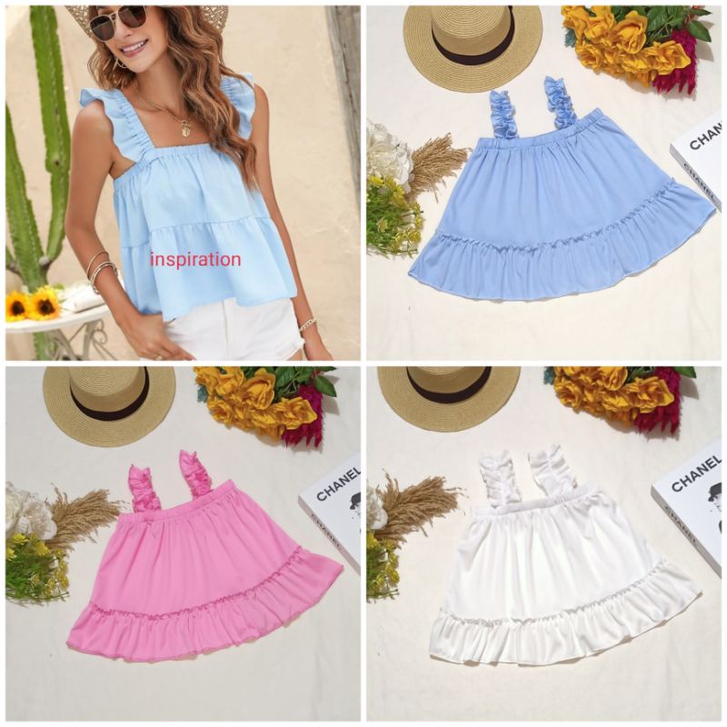 Ruffle Baby Doll Top | Shopee Philippines