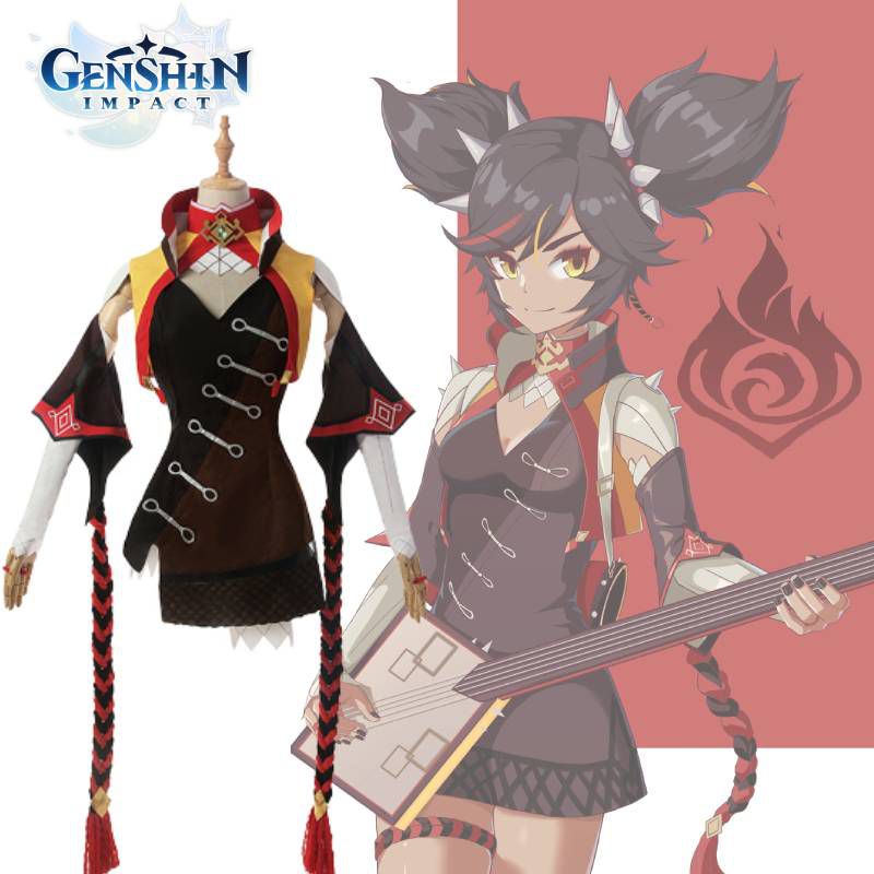 Genshin Impact XINYAN Cosplay Costume Game Genshin Impact Cosplay ...
