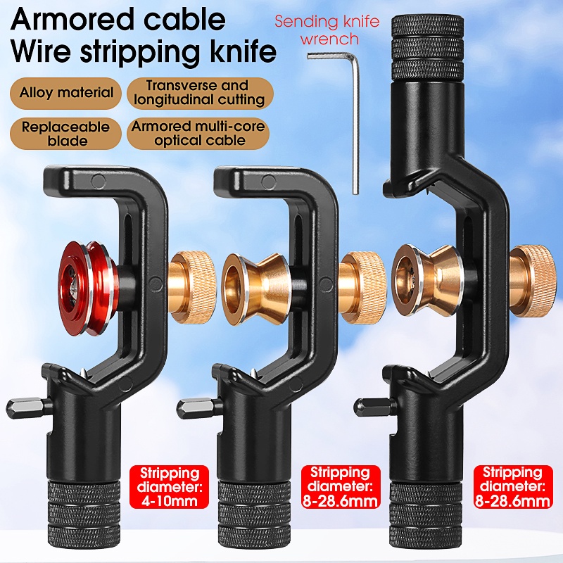 Armored cable stripper longitudinal transverse cable opener ...
