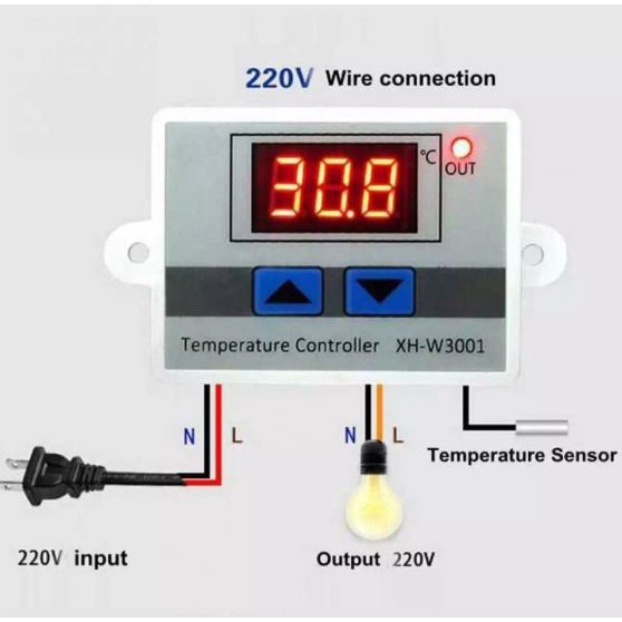 Thermostat Control Switch With Probe XH-W3001 Digital Temperature ...