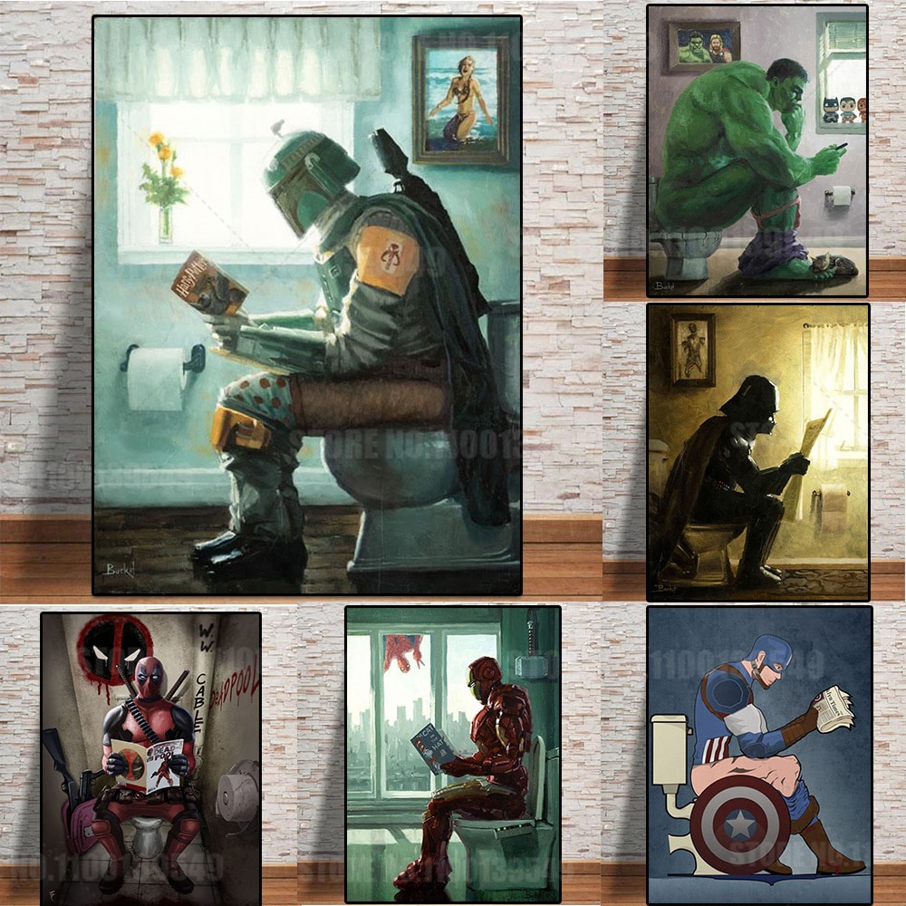 Star Wars Boba Fett Anime Poster Marvel Superhero Iron Man Wall Art ...