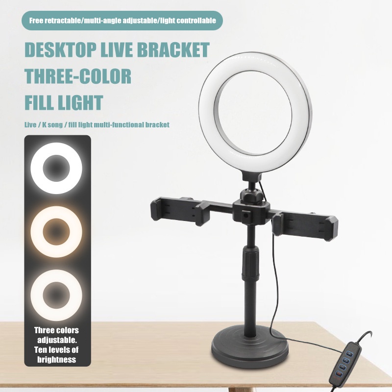 Ring Light Stand Live Phone Holder Kit Ring LED Beauty Fill Light with ...