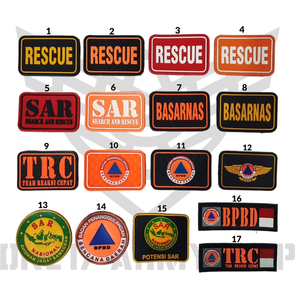 Rubber Patch Logo Rescue, SAR, Basarnas, Search And Rescue, Potential ...