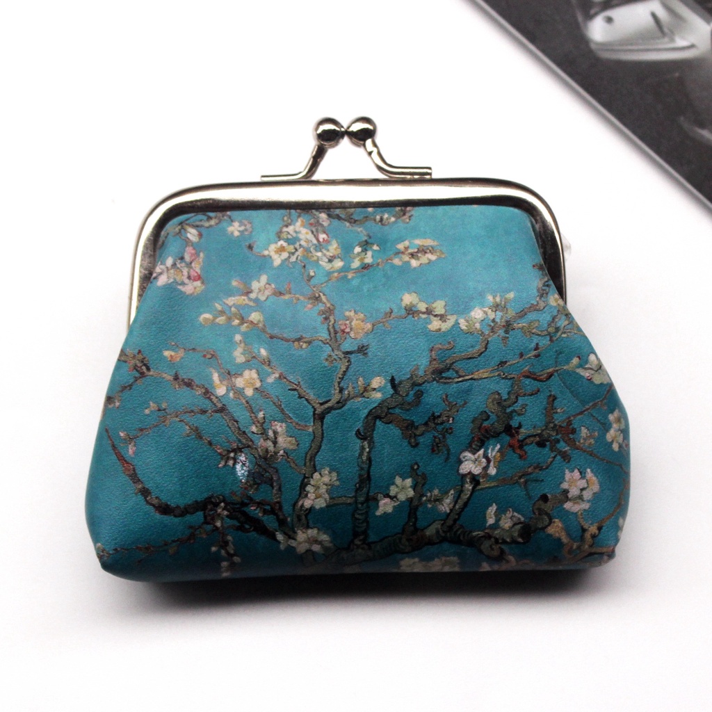Vintage Style Women Printing Coin Purse PU Leather Mini Money Bag Zero ...