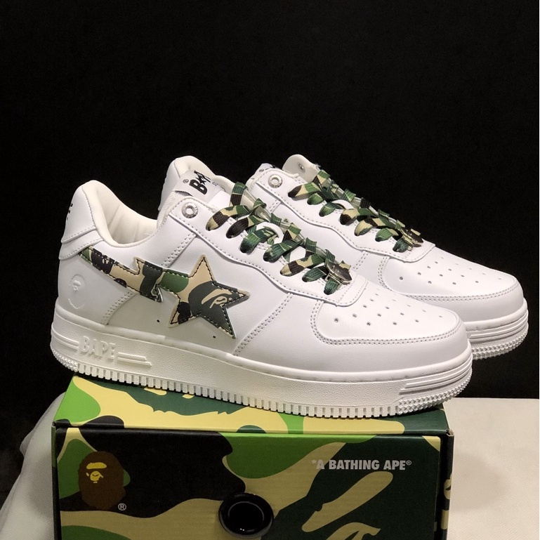 (stock) BAPE ABC CAMO STA Fashion Casual Sneakers White Green | Shopee ...
