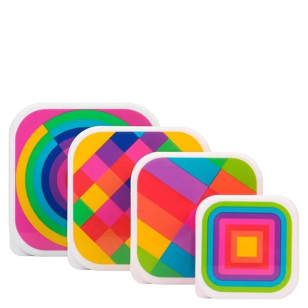 Paperchase Rainbow Geometric Nesting Snack Boxes - 4 in 1 set ...