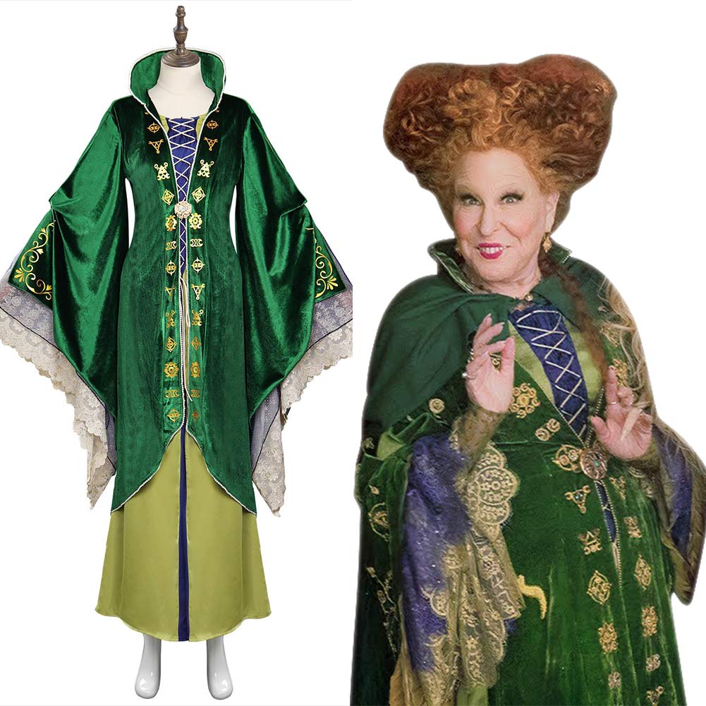 Winifred Sanderson Cosplay Dress Green Robe Fancy Dress Witch Cosplay ...