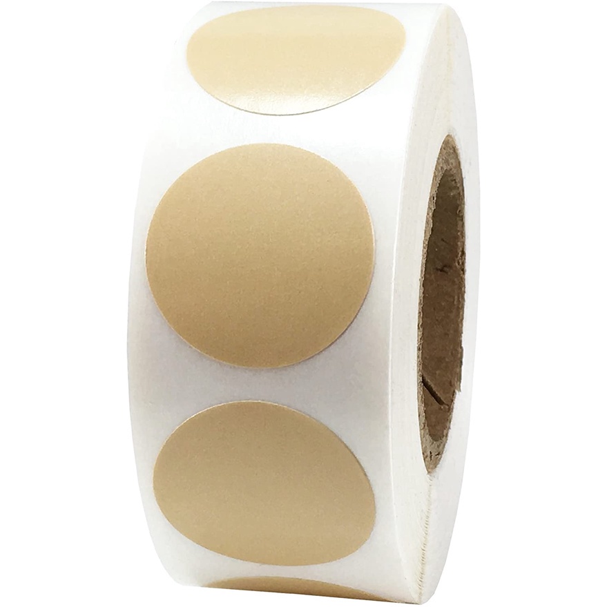 EcoFriendlyStuffs B-15 Blank Kraft Round Stickers 500's ROLLED Stickers ...