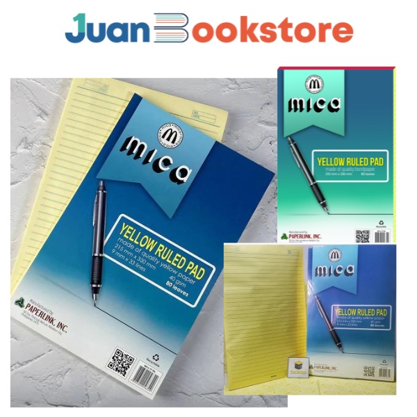 MICA YELLOW RULED PAD | Shopee Philippines
