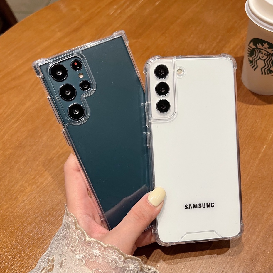 Crystal Clear Case for Samsung Galaxy S22 S21 S20 Plus Ultra S20 S21 FE Acrylic Four Corner drop ...