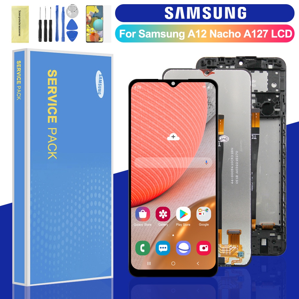 For Samsung Galaxy A12 Nacho LCD A127F A127M Display Touch Screen Digitizer With Frame | Shopee ...