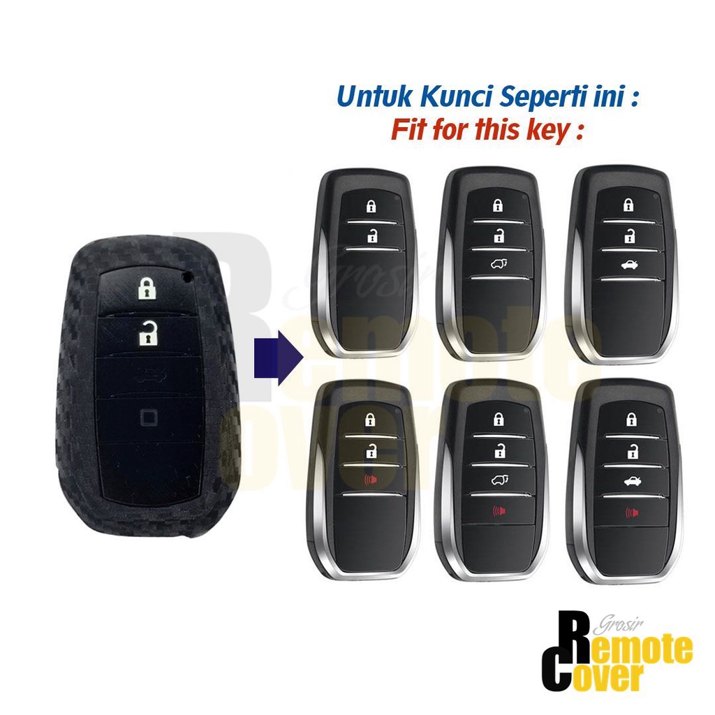 Toyota Innova Venturer Carbon Smartkey Remote Silicone Key Case ...