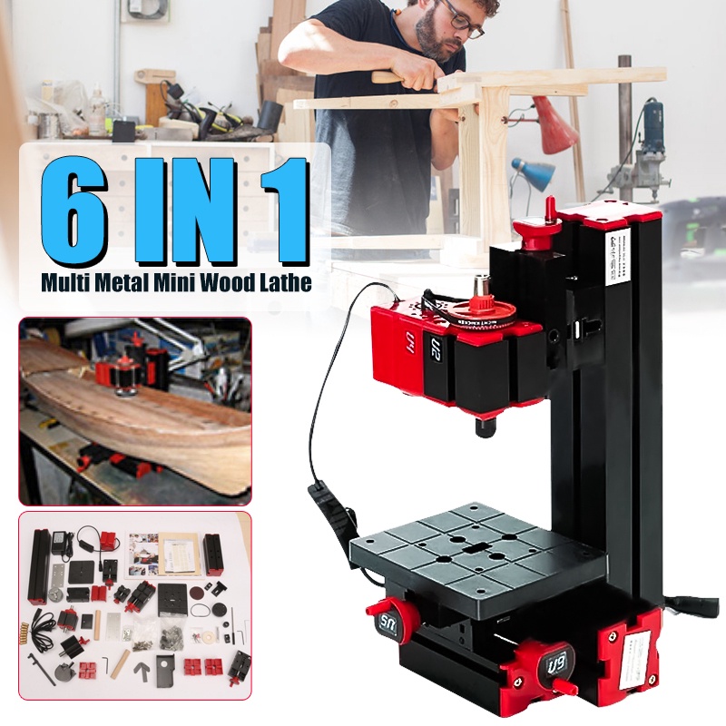 6 In 1 Multi Metal Mini Wood Lathe Motorized Jig-saw Grinder Driller ...