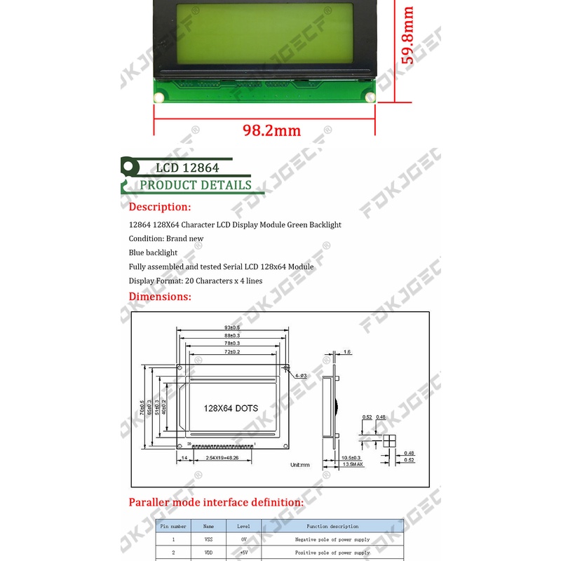 LCD1602/1604/2004 module yellow green/blue screen 16x2 16x4 20x4 ...