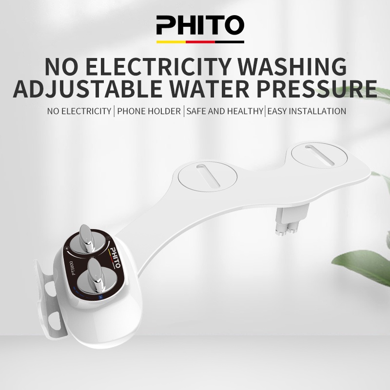 Phito Toilet Bidet Bathroom Non Electric Bidet Knob Style Hand Free ...