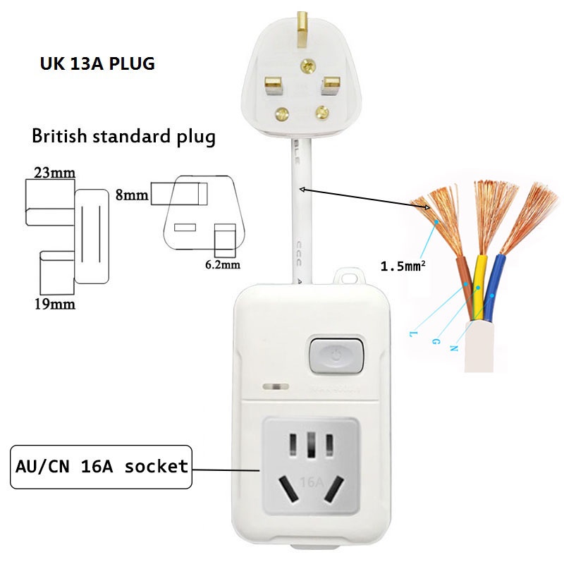 High-power household appliance socket, China socket to UK plug air ...