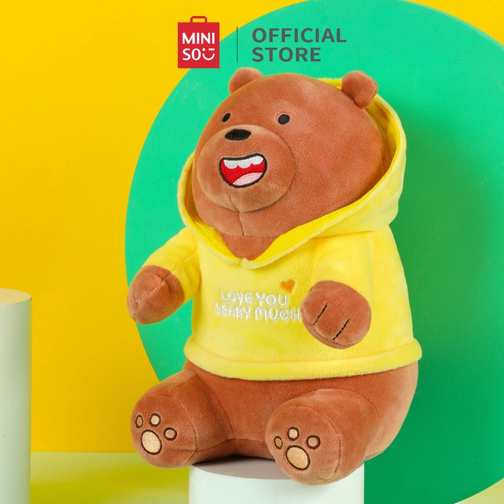 MINISO We Bare Bears Doll Cute Bear Pillow Doll Wearing Original Soft ...