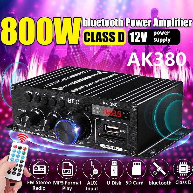 AK380/AK370 800W/400W Bluetooth Amplifier Audio Karaoke Home Theater ...