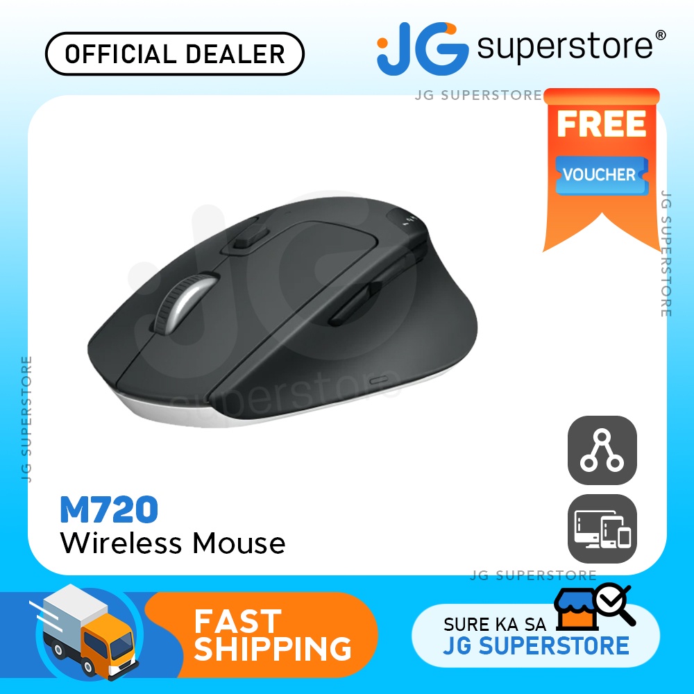 Logitech M720 Triathlon Multi-Device Wireless Mouse w/ 1000 DPI ...