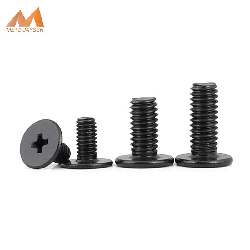 Black Zinc Flat Head Phillips Screw M2 M2.5 M3 M4 Small Screws Bolts Solid Fasteners Length 3mm ...