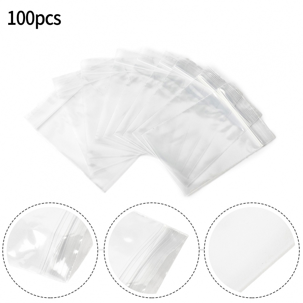 ⭐ Fast Shipping⭐ Plastic Bag Small Transparent Zipper Lock 100 Baggies ...