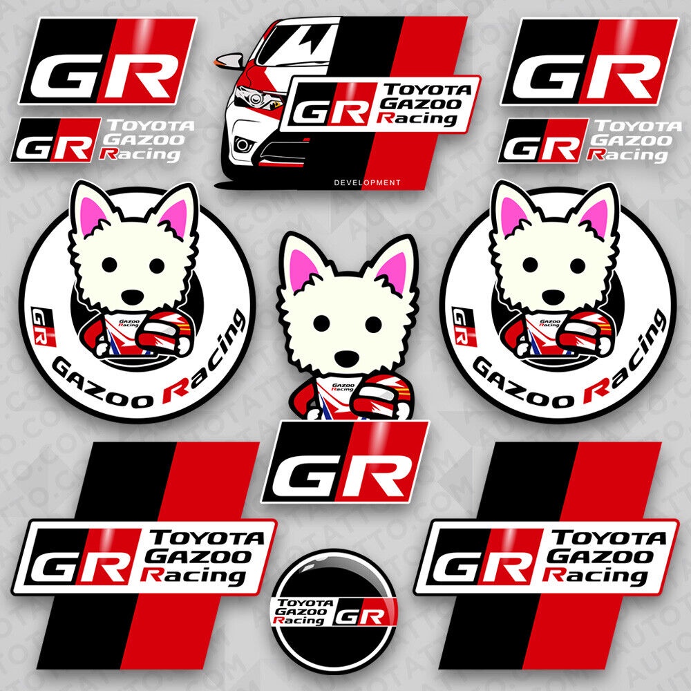 Cute Toyota Gazoo Racing GR Sport Car Logo Sticker Vinyl Decal Stripes ...