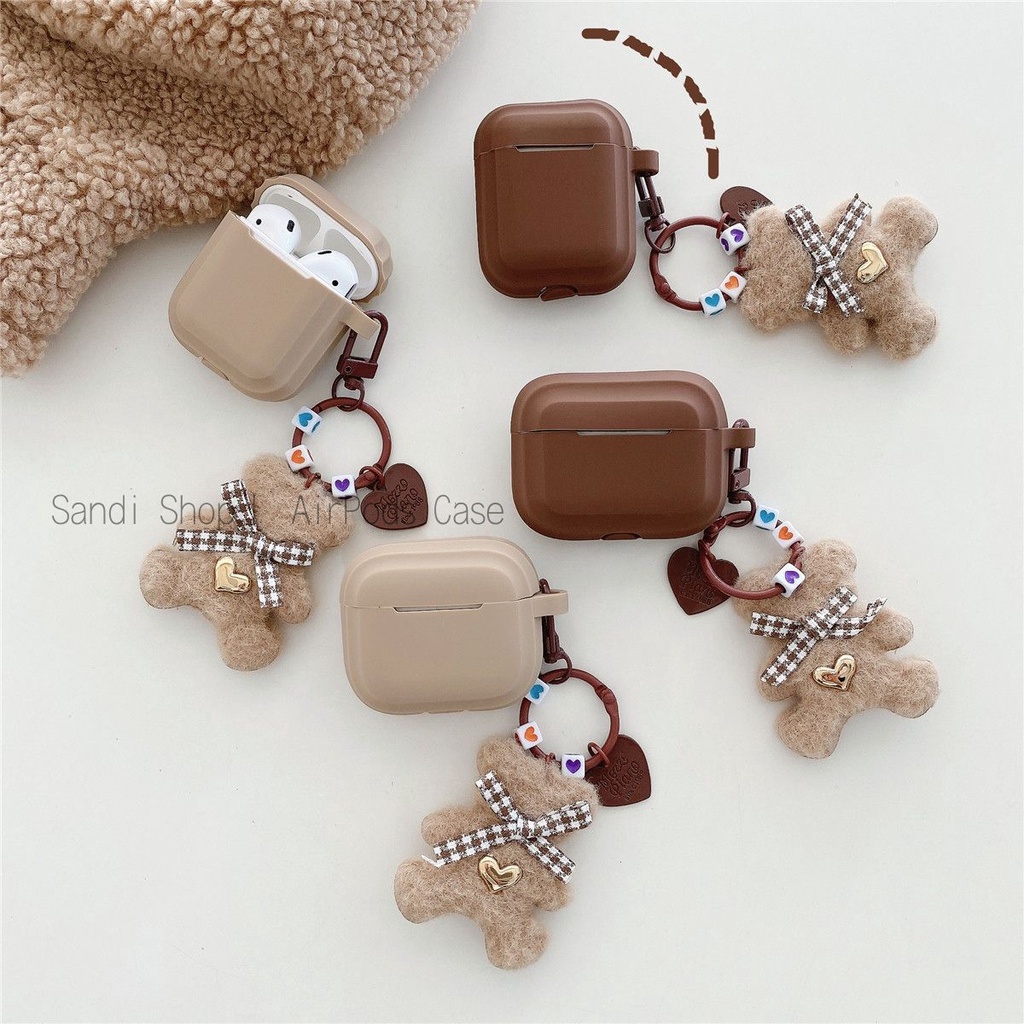 Simply Brown Wave Plush Bear AirPods Pro3 Case AirPods 4 Apple Airpods ...