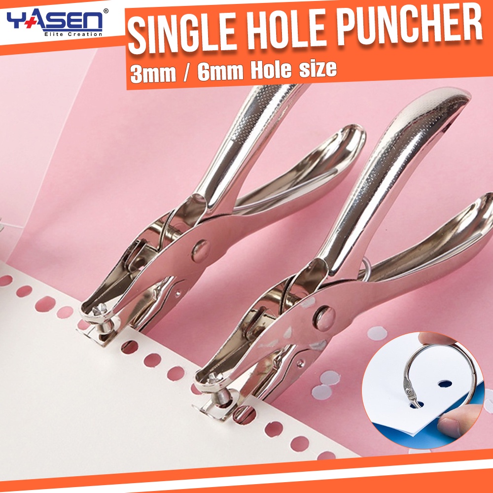 3/6mm Officom Hole Puncher Portable Single Hole Punch Paper Material ...