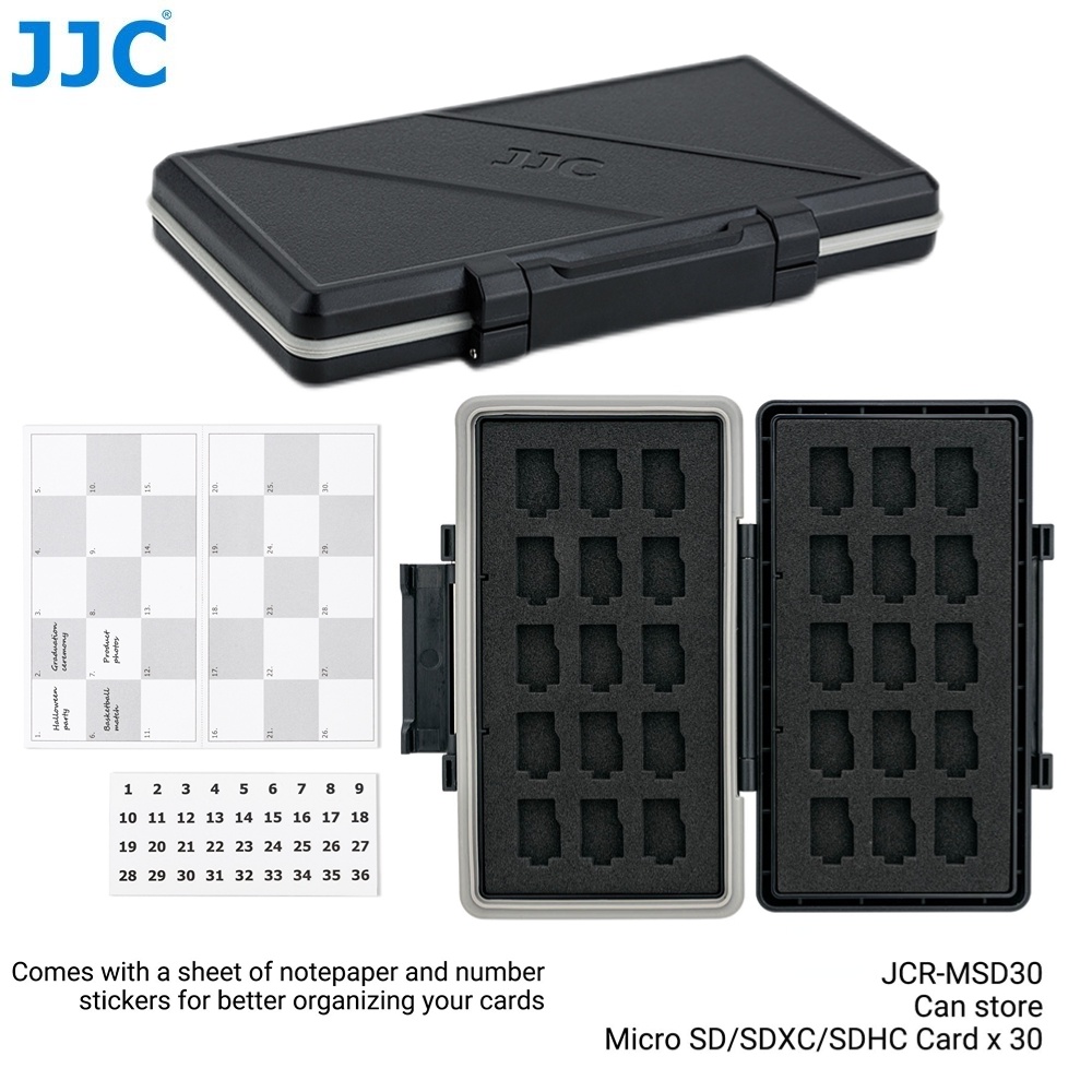 JJC Memory Card Case Storage Holder Box for SD / Micro SD / XQD / CF / CFexpress Type A ...