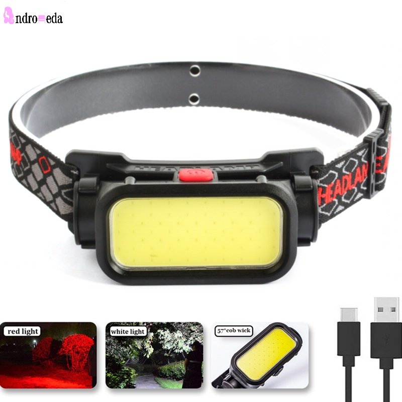 Portable Mini COB LED Headlight with Built-in 18650 Battery Flashlight ...