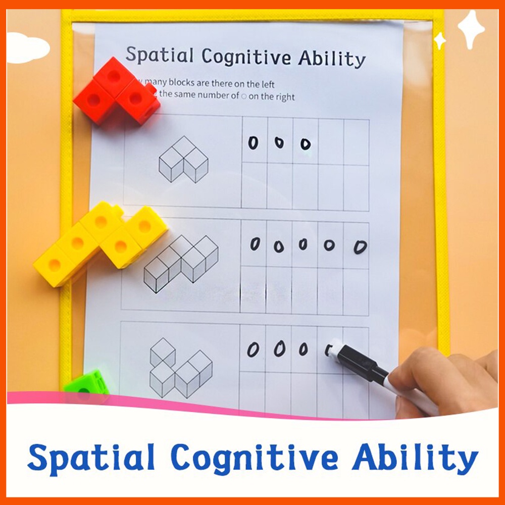 35Pcs/Set Spatial Cognitive Ability Practice Paper Snap Color Cubes ...
