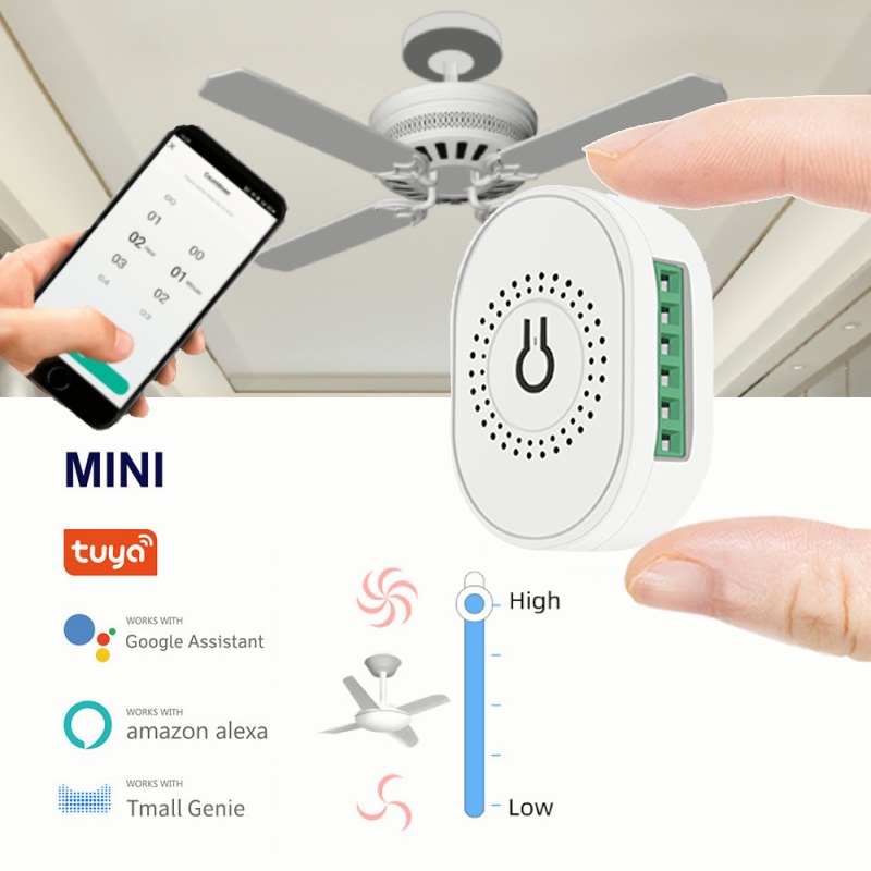 Tuya Wifi Mini DIY Smart Fan Speed Switch Ceiling Fan Controller Fan ...