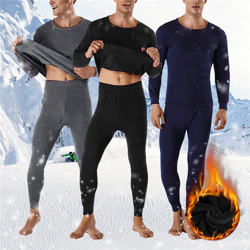 Men's Plush Thermal Innerwear and Underwear Set Cotton Clothes Cotton ...