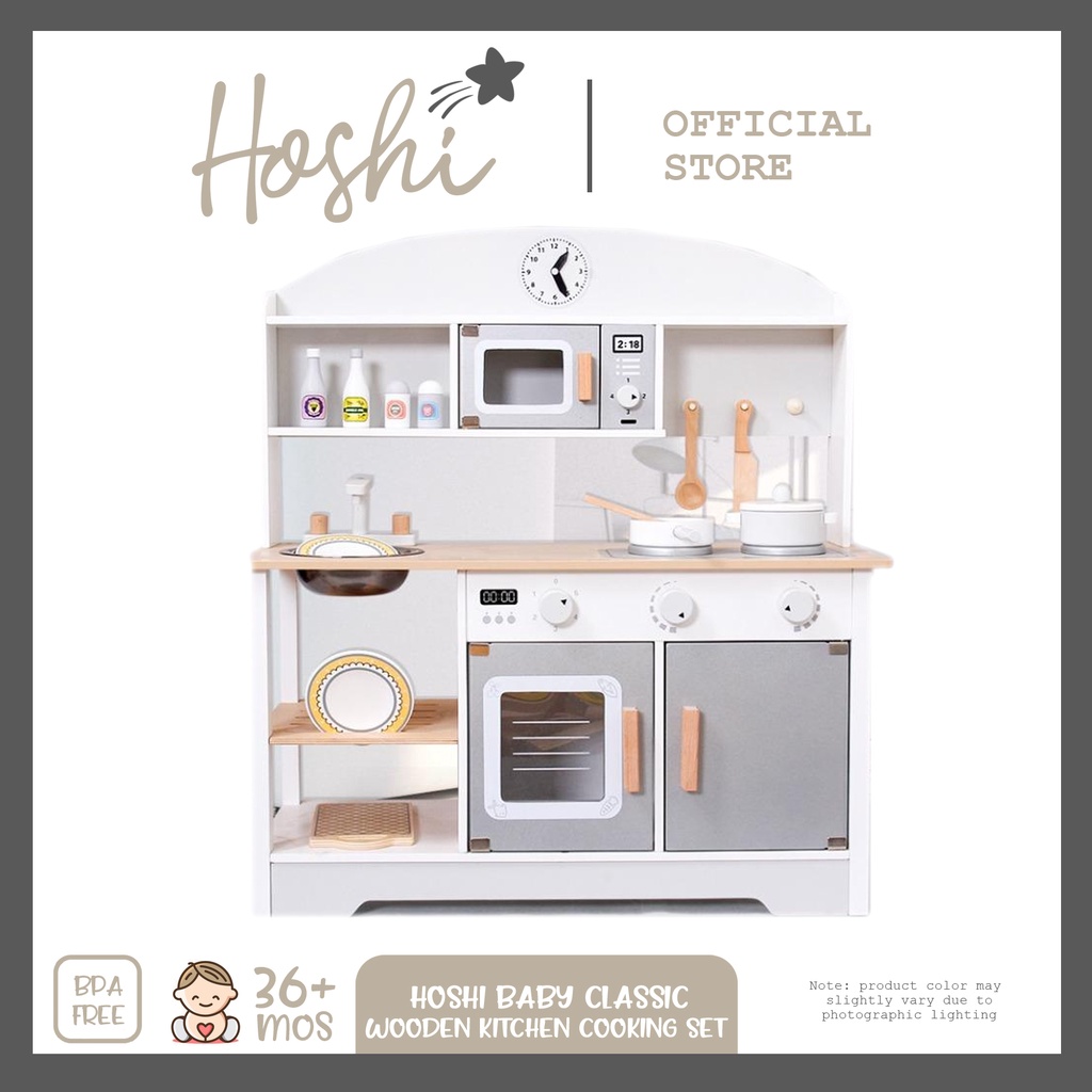 Hoshi Baby Wooden Classic Kitchen Cooking Toy Set Pretend Play ...