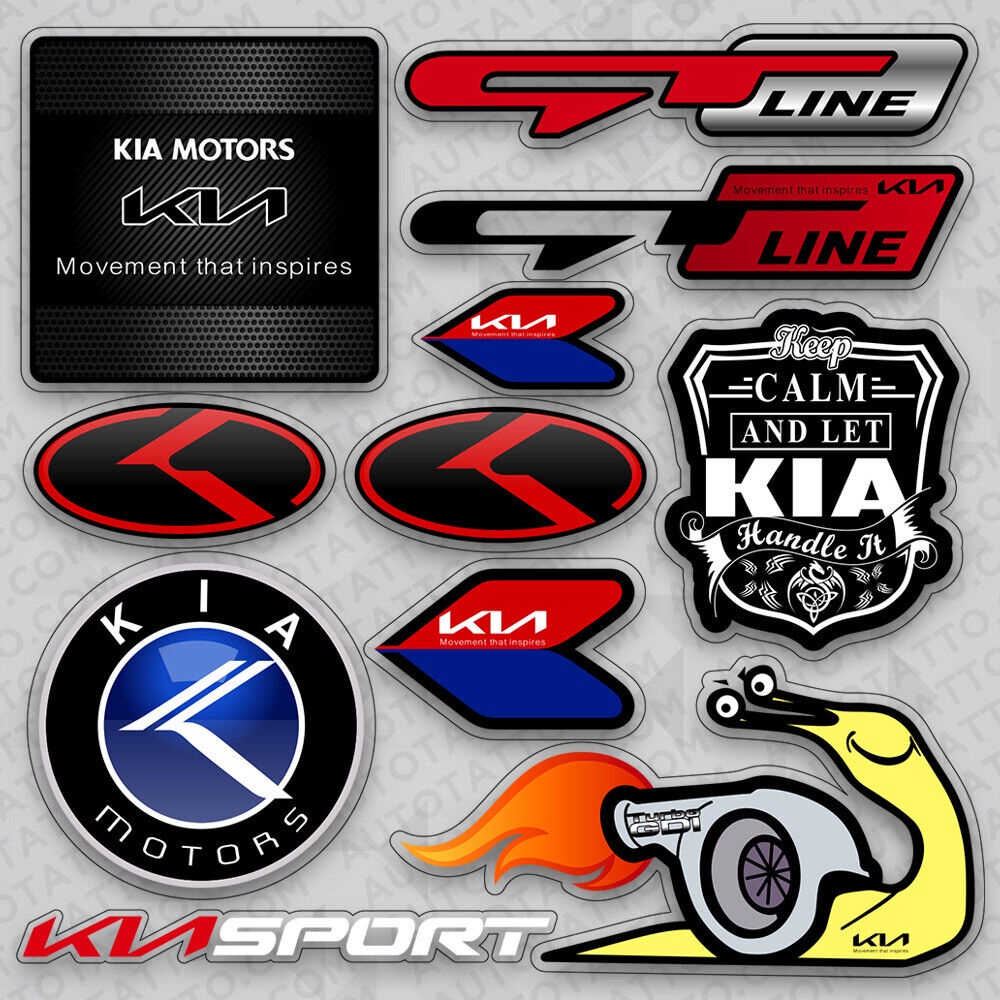 Fit New Kia Logo Sport GT Line Turbo Car Sticker Vinyl Decal Medal ...