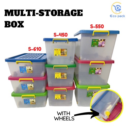 BIG BOX Plastic Organizer box Multi-Storage Box with Wheels 50 /60 ...
