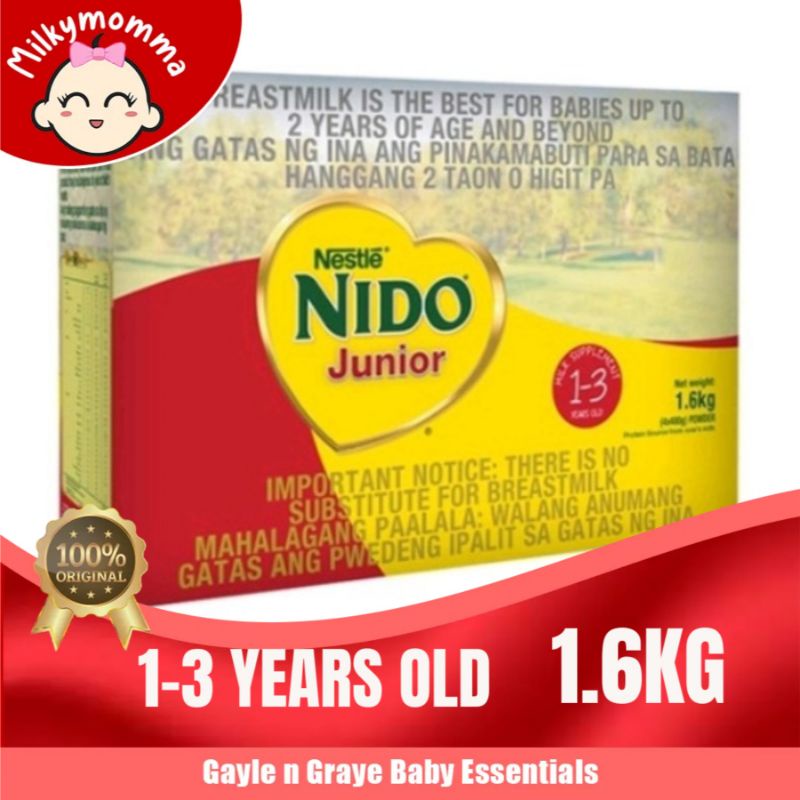 Nido Junior 1-3 Years Old 1.6KG Milk Supplement | Shopee Philippines
