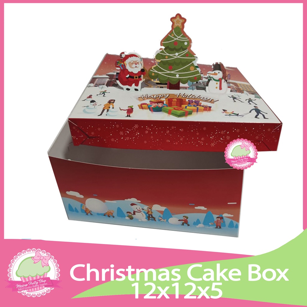 MPS | 20 boxes 12x12X5 Christmas Cake Box Thick Boxes - Holiday Cake ...